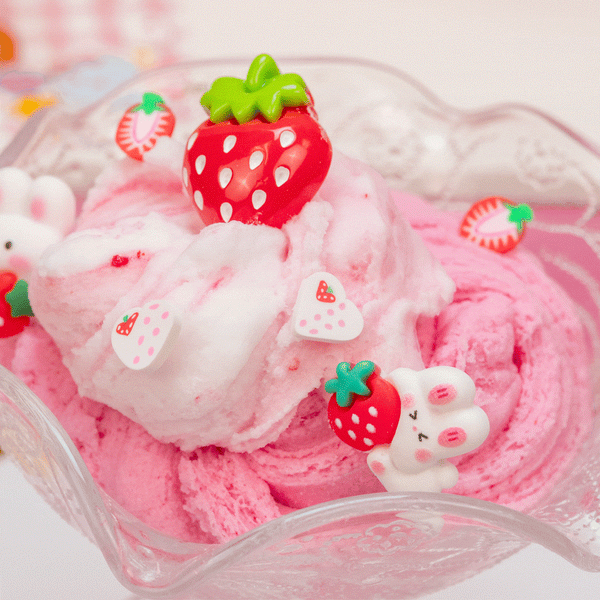 Straw-Bunny Sponge Cake Cloud Creme Slime – KSC