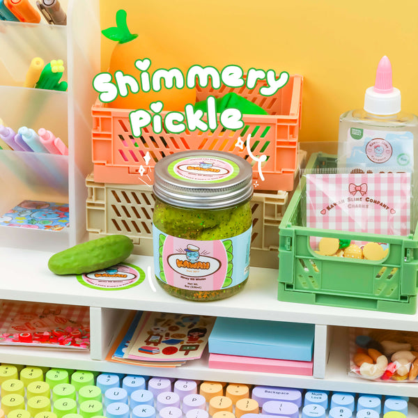 Shimmery Pickle Clear Slime – KSC